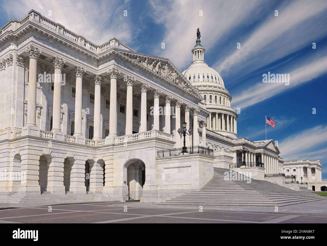 US Capitol in Washington DC with blue sky background, USA Stock Photo ...