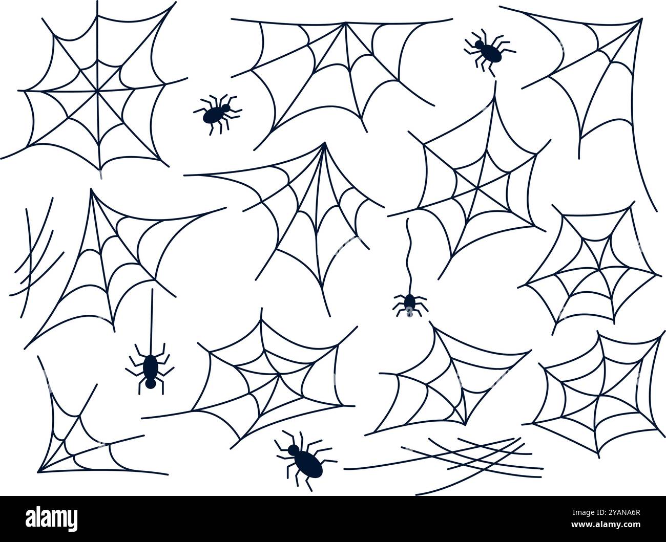 Spider web hand drawn set Stock Vector Image & Art - Alamy
