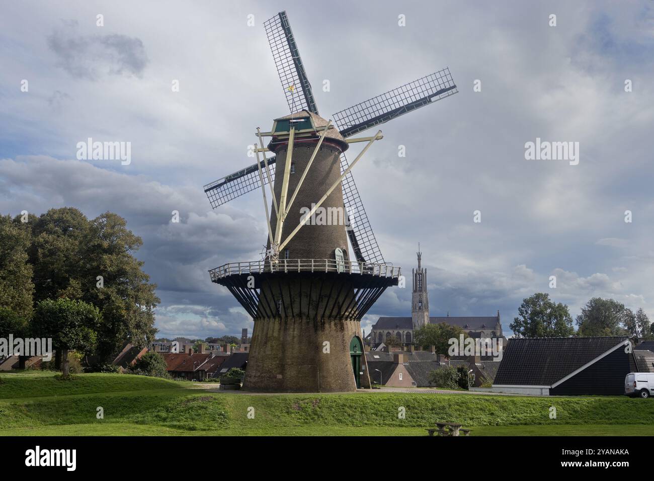The 18th century state owned Stadsmolen (Town windmill), in Hulst ...