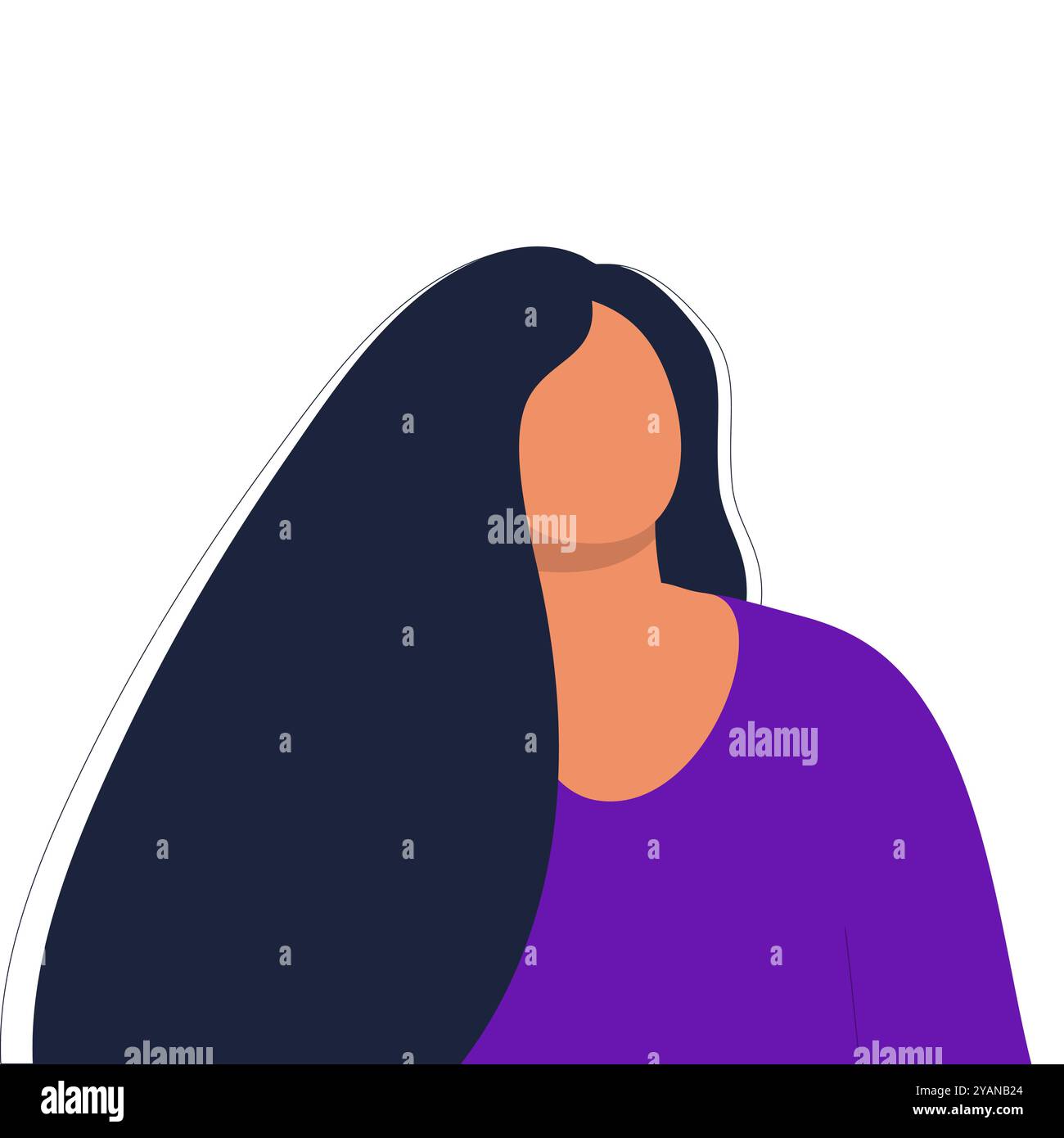 Young female faceless person on white background Stock Vector Image ...
