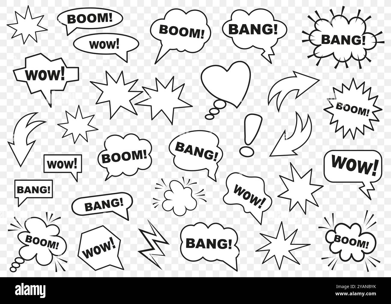 Set of speech bubbles. Set of blank template in Pop Art style. Vector ...