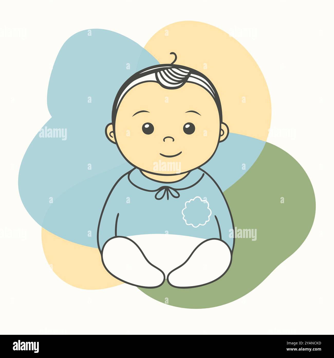 cute baby illustration kid boy toddler happy cartoon face Stock Vector ...