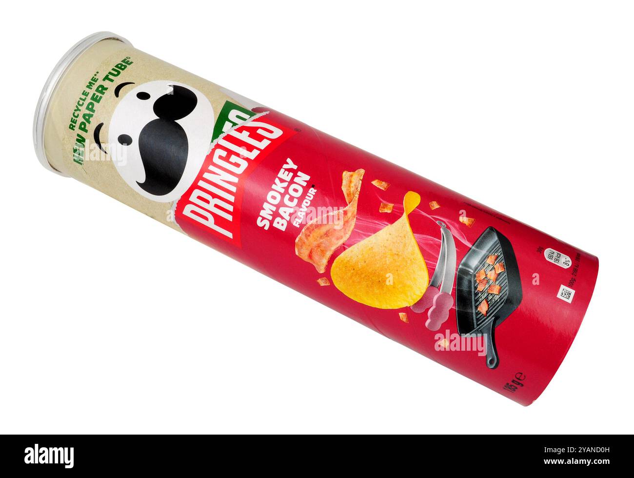 Pringles smoky bacon flavour savoury snacks in a recyclable paper 185g ...