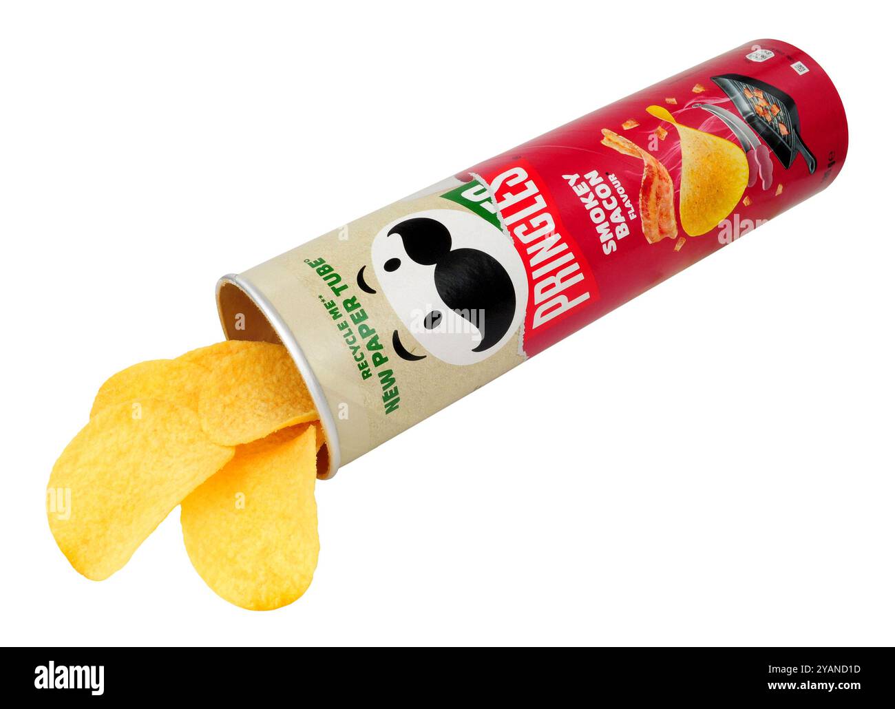 Pringles smoky bacon flavour savoury snacks in a recyclable paper 185g ...