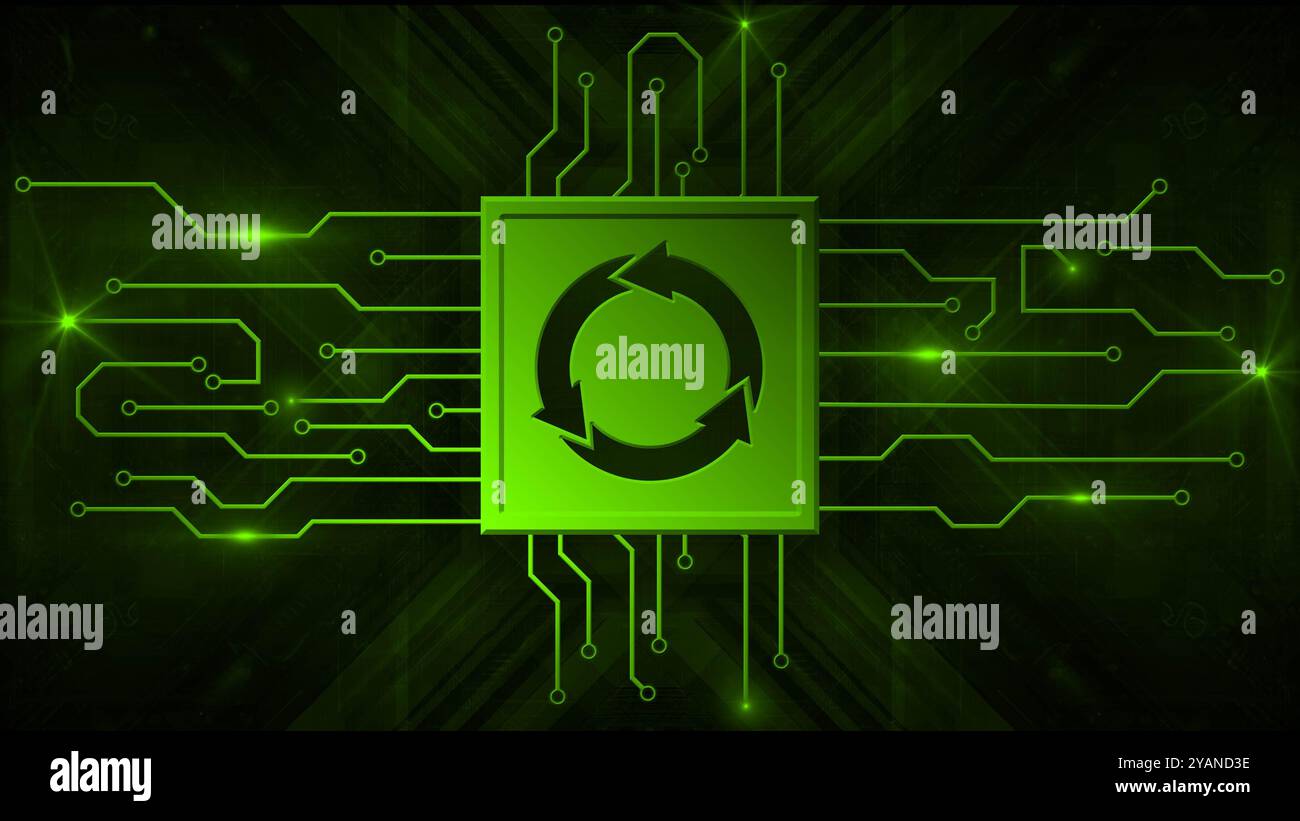 Update symbol as cutout into plate and digital circuit lines on green ...