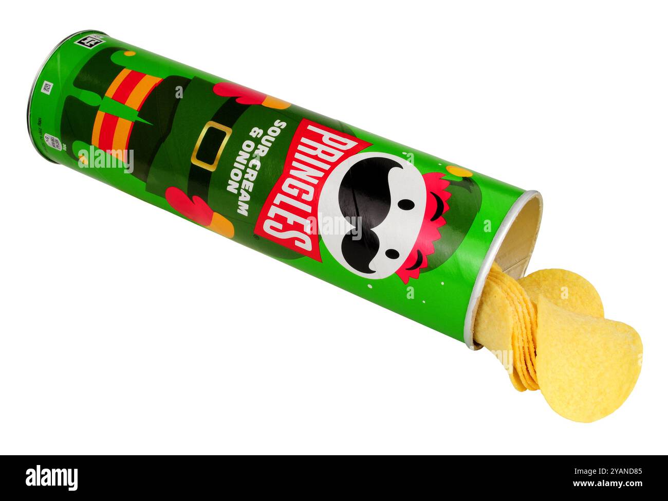 Pringles Sour Cream And Onion flavour savoury snacks in a Christmas ...
