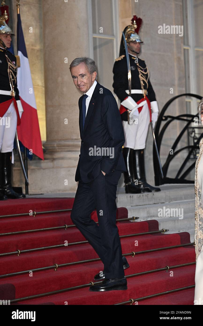 Head of LVMH luxury Bernard Arnault and his wife Helene Mercier-Arnault ...
