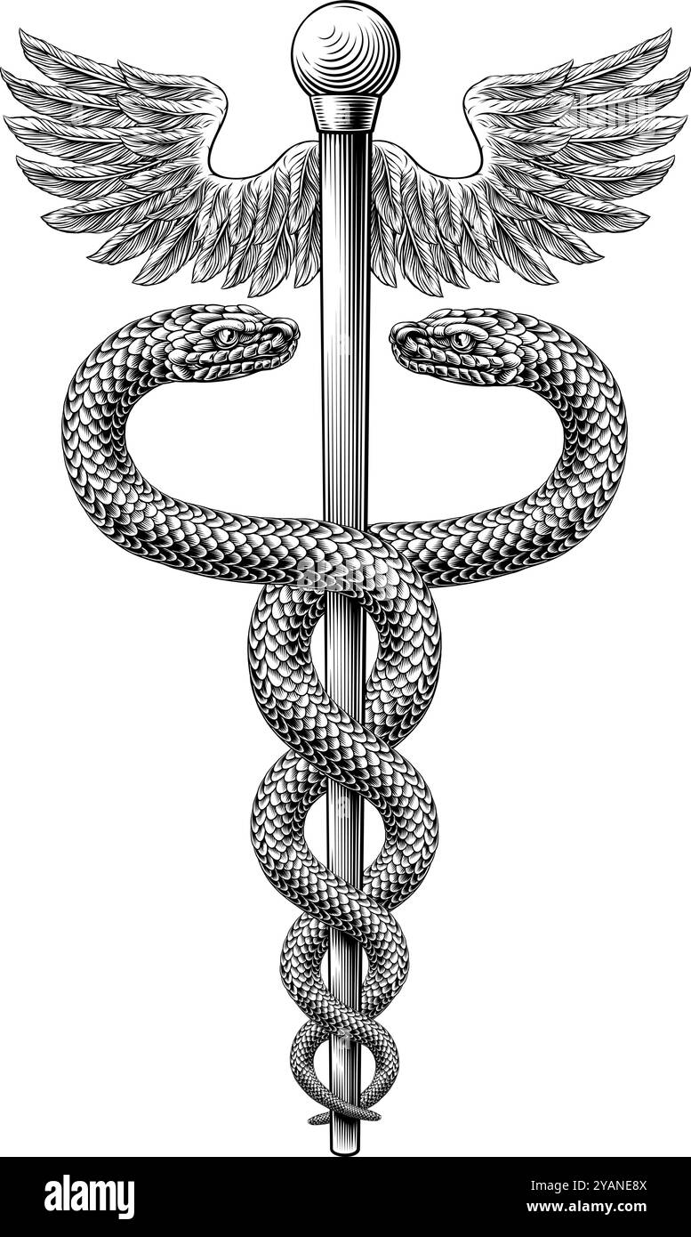 Caduceus Medical Asclepius Rod Doctor Symbol Icon Stock Vector Image ...