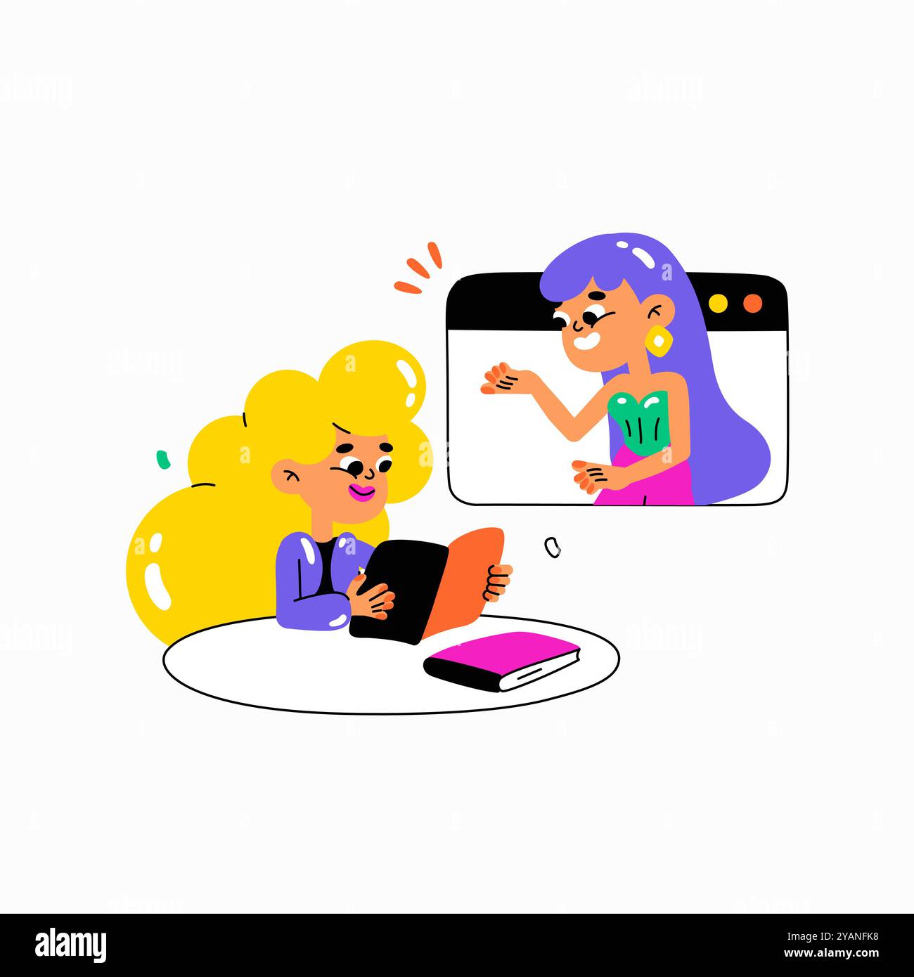 Collaboration girls Stock Vector Images - Alamy