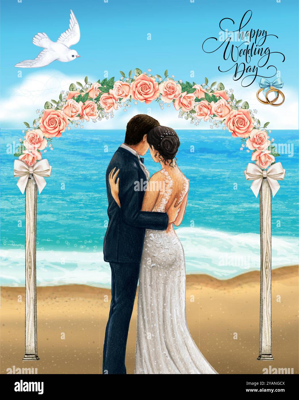 Couple and sea Stock Vector Images - Alamy