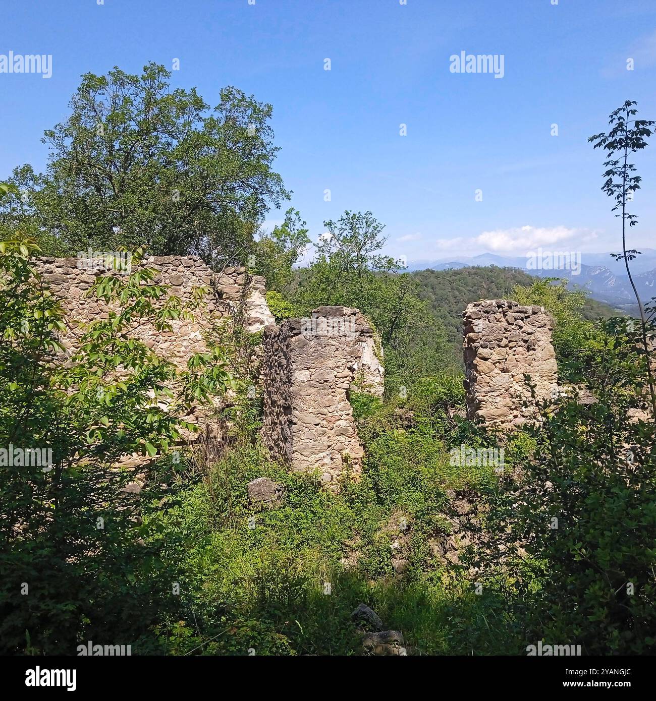 decay and structural damage in building, abandoned house in rural area ...