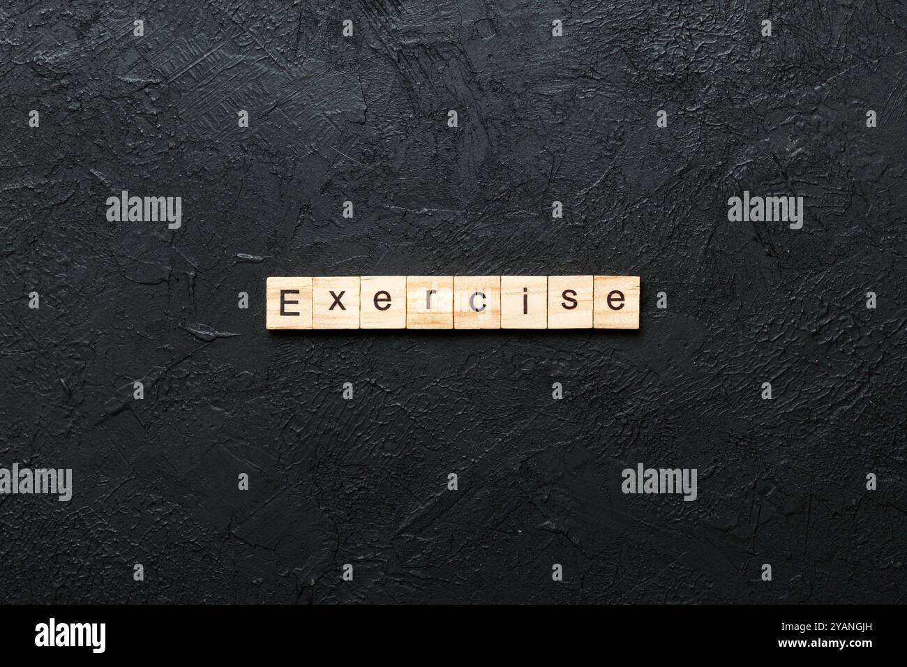 exercise word written on wood block. exercise text on table, concept ...