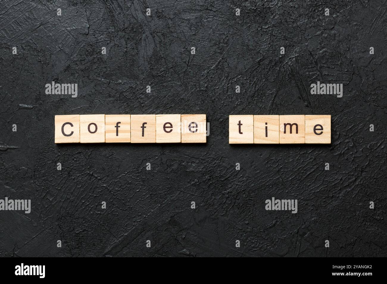 coffee time word written on wood block. coffee time text on cement ...