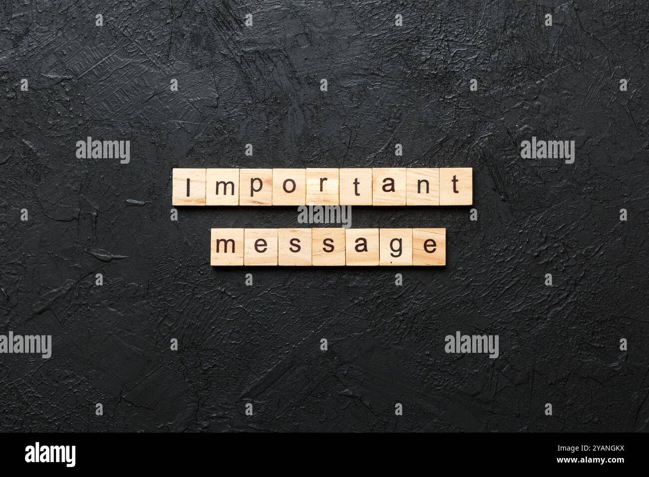 Important message word written on wood block. Important message text on ...