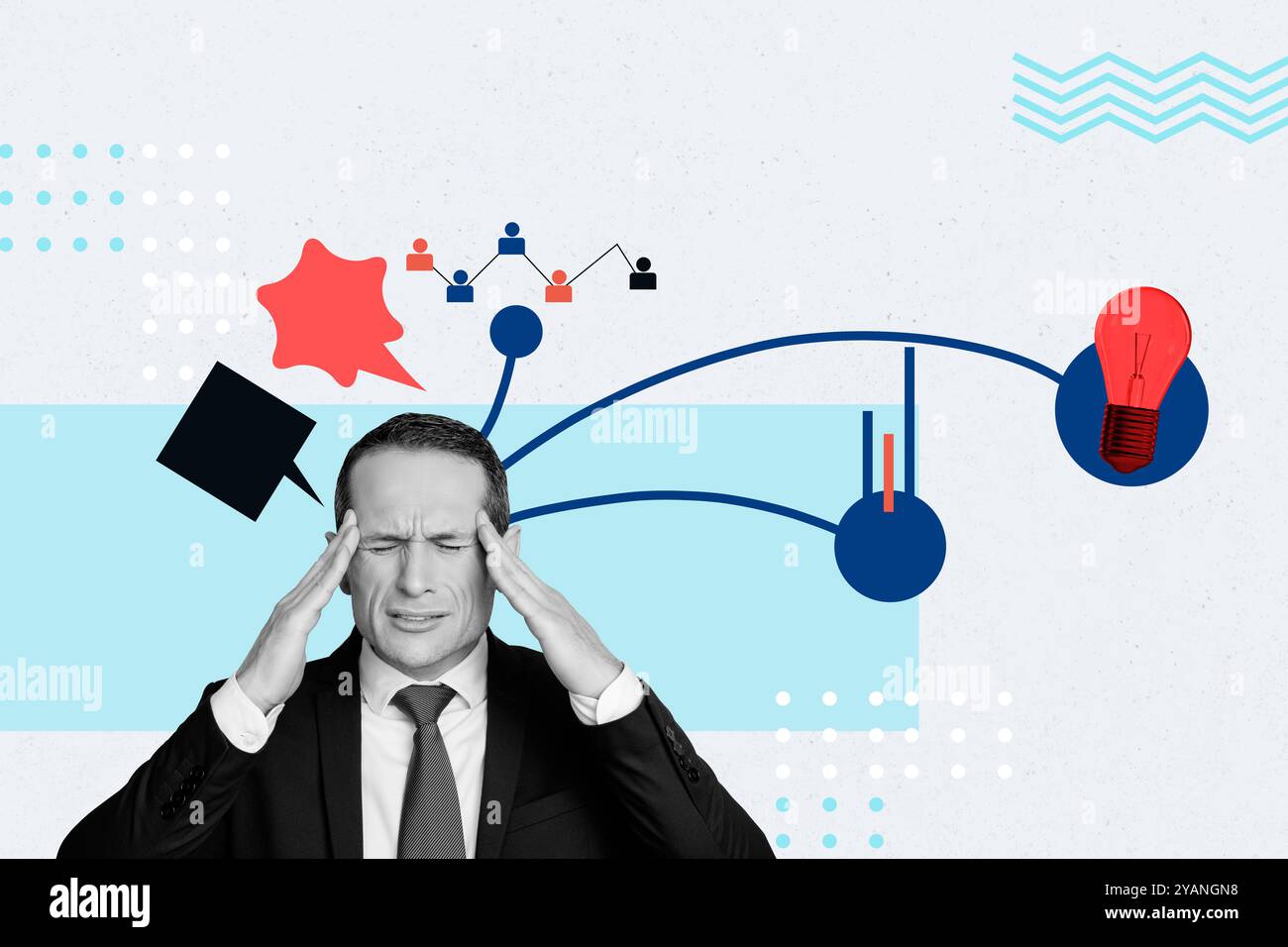 Trend artwork 3D image photo collage of trader business stats sad face ...