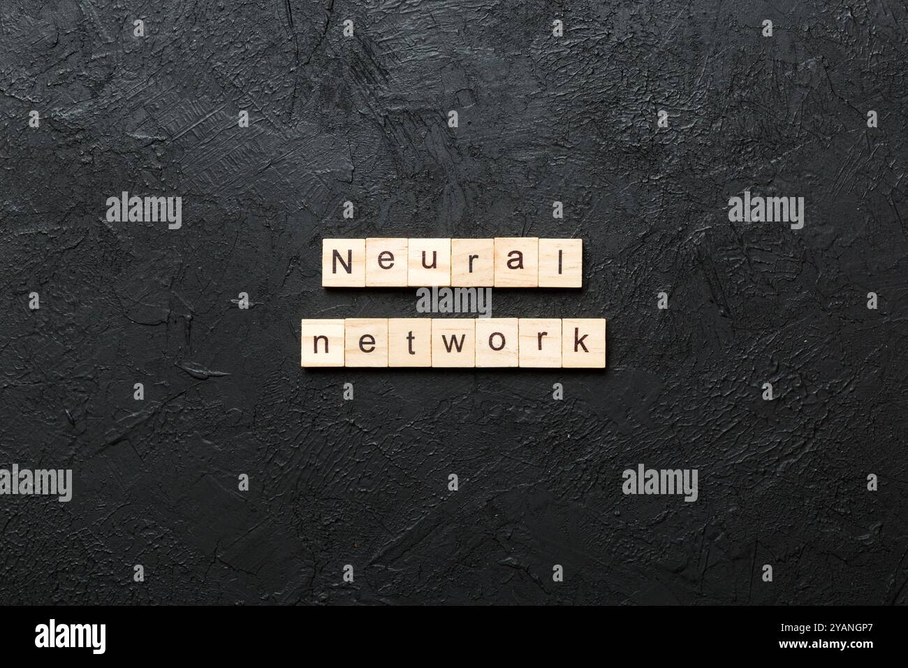 NEURAL NETWORK word written on wood block. NEURAL NETWORK text on ...