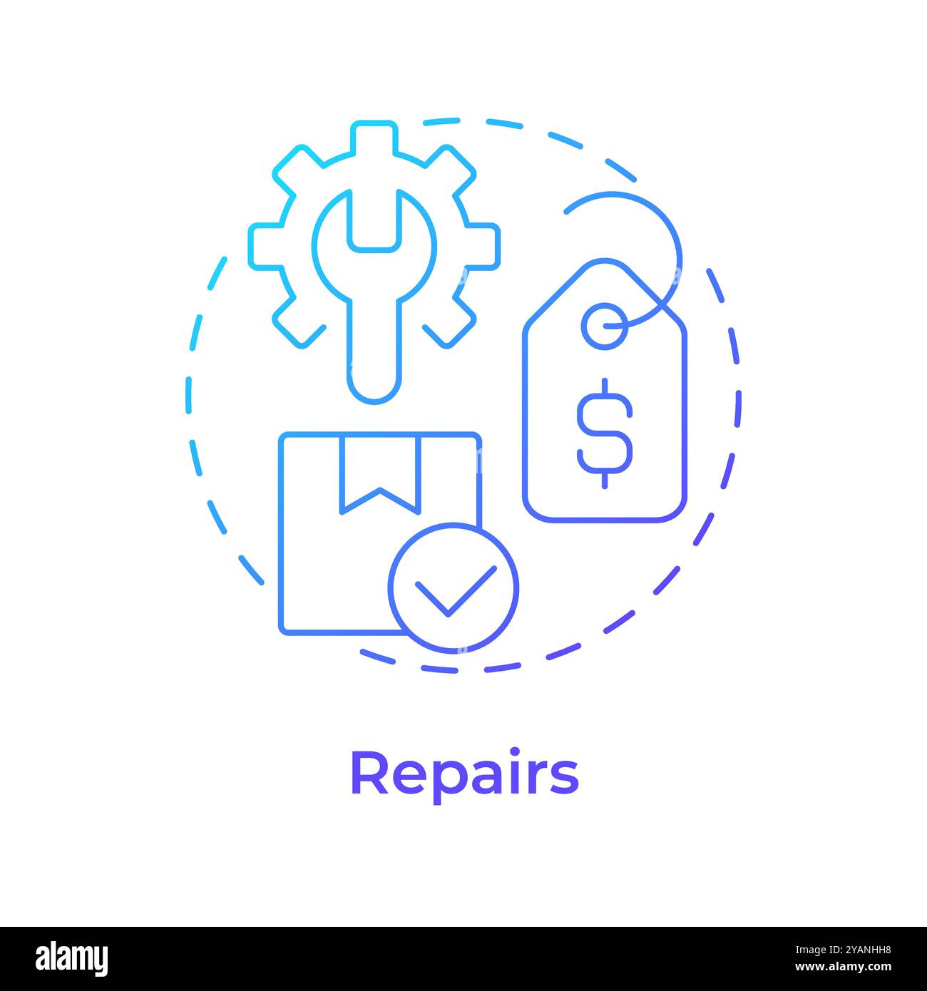 Repairs blue gradient concept icon Stock Vector Image & Art - Alamy