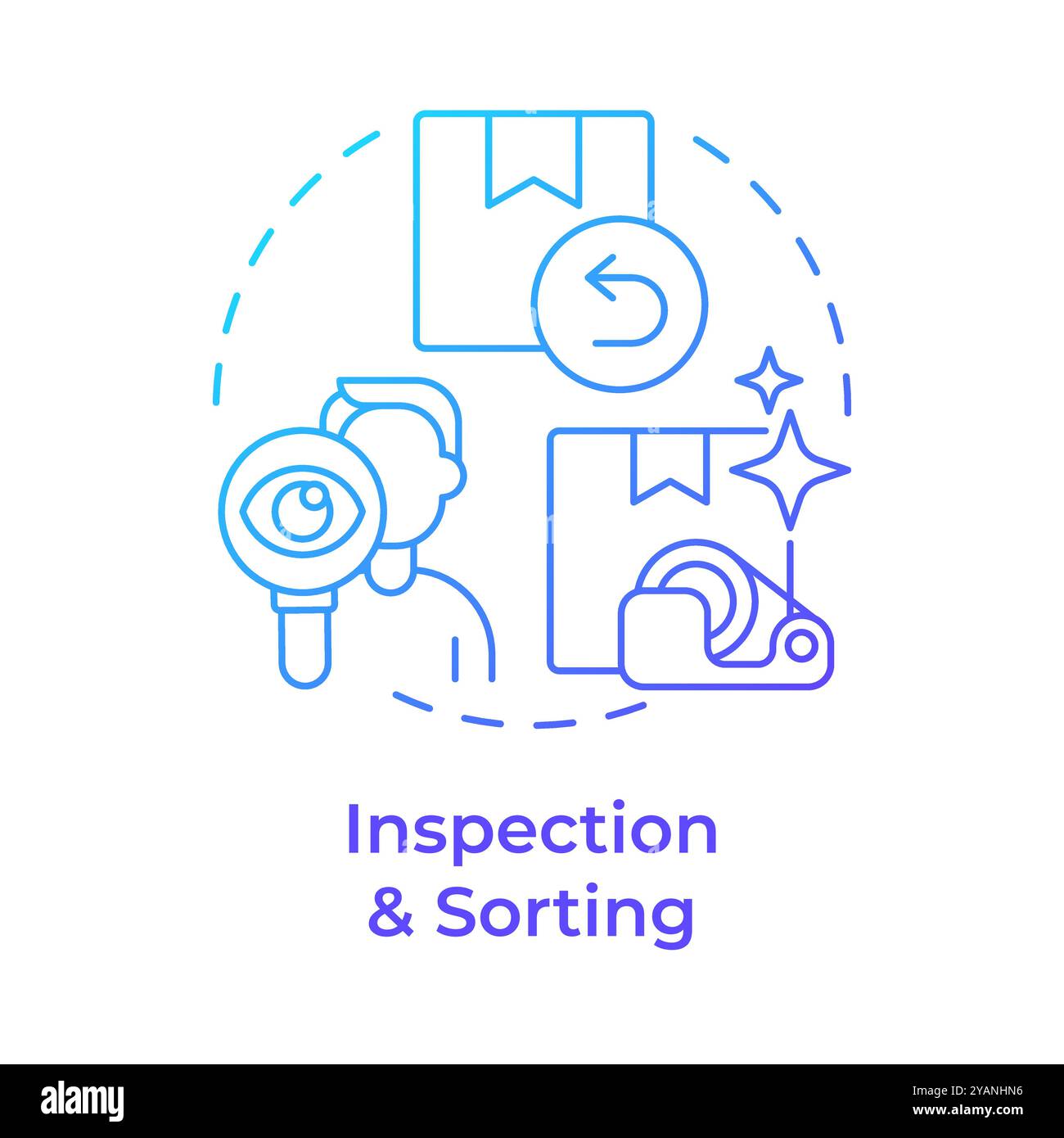 Inspection and sorting blue gradient concept icon Stock Vector Image ...