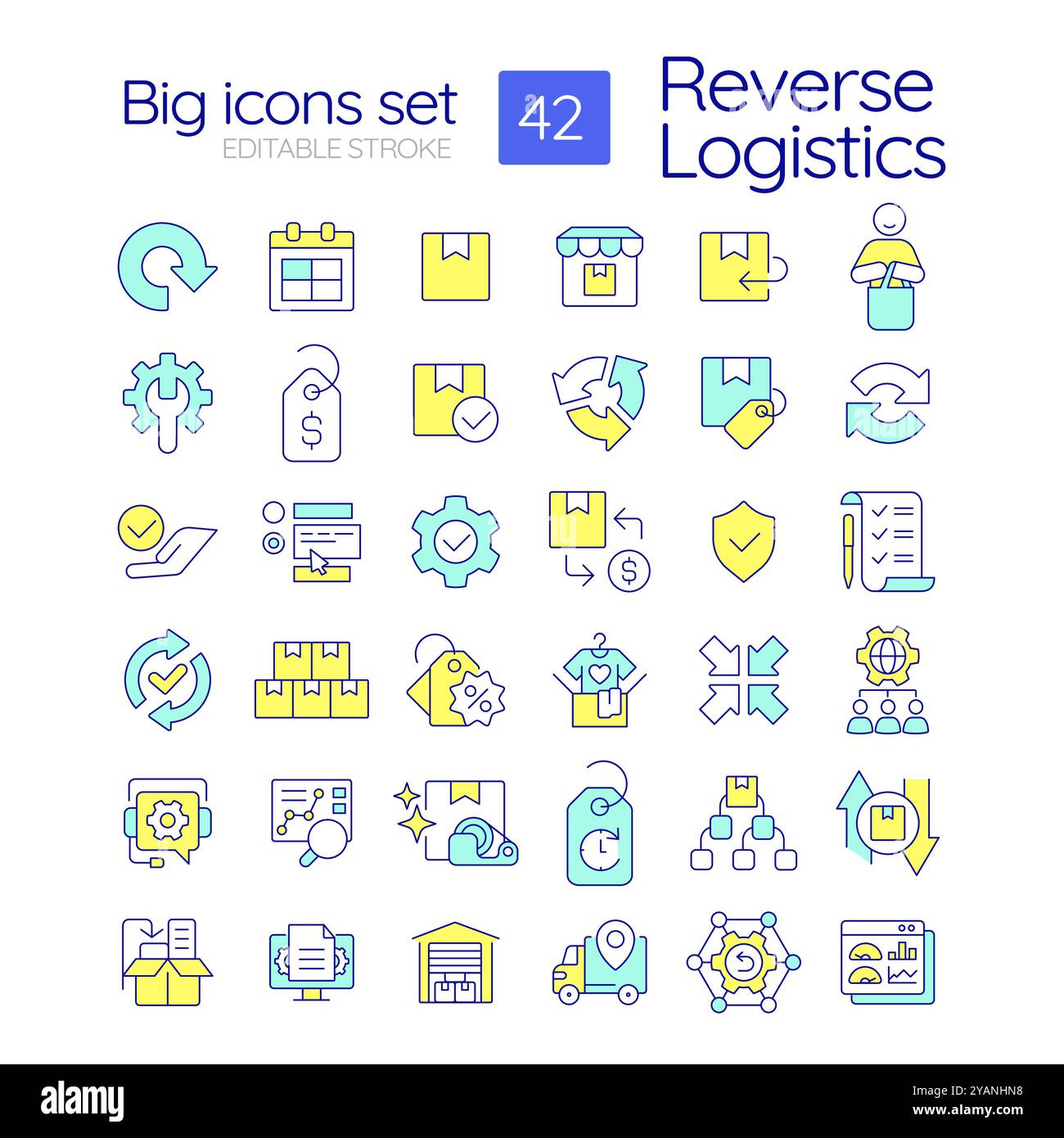 Reverse logistics RGB color icons set Stock Vector Image & Art - Alamy