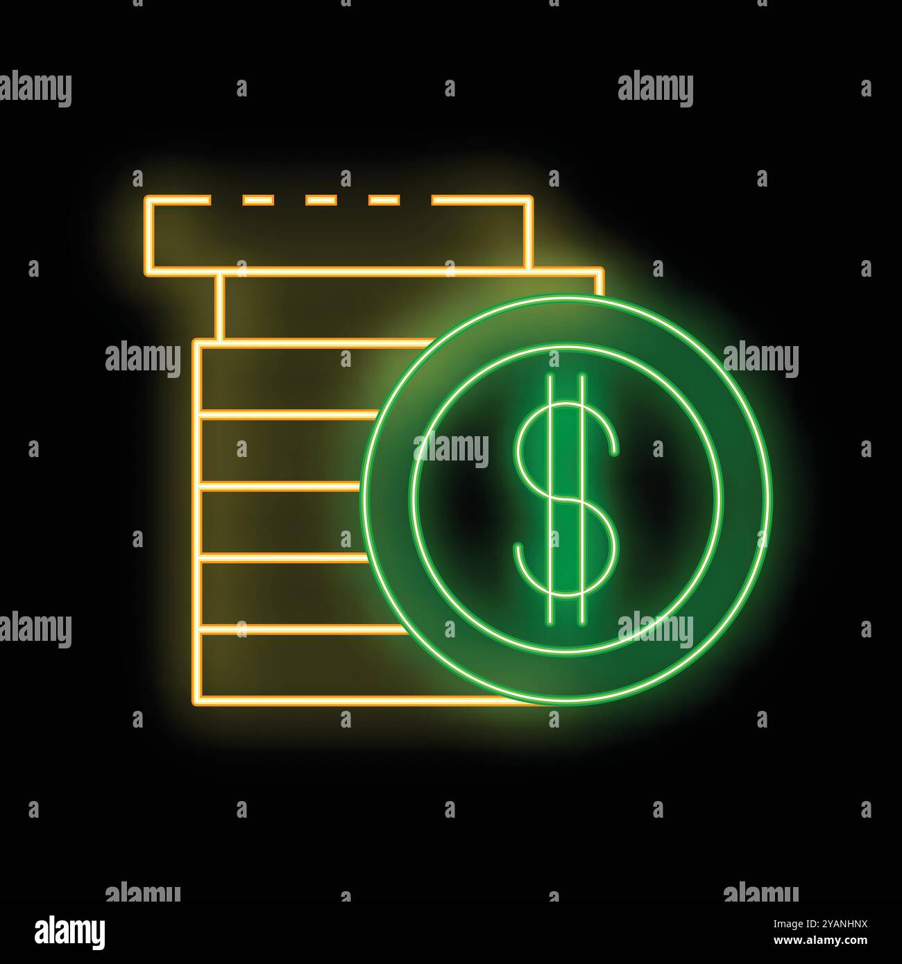 Bright green glowing dollar sign hi-res stock photography and images ...