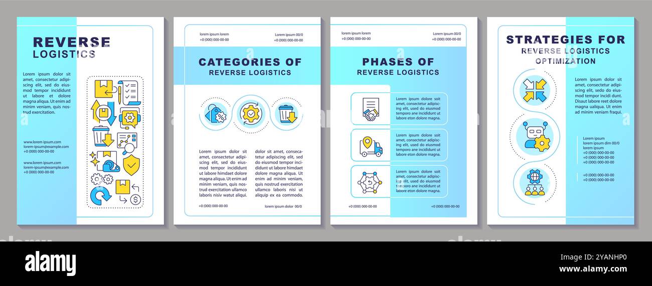 Reverse logistics blue gradient brochure template Stock Vector Image ...