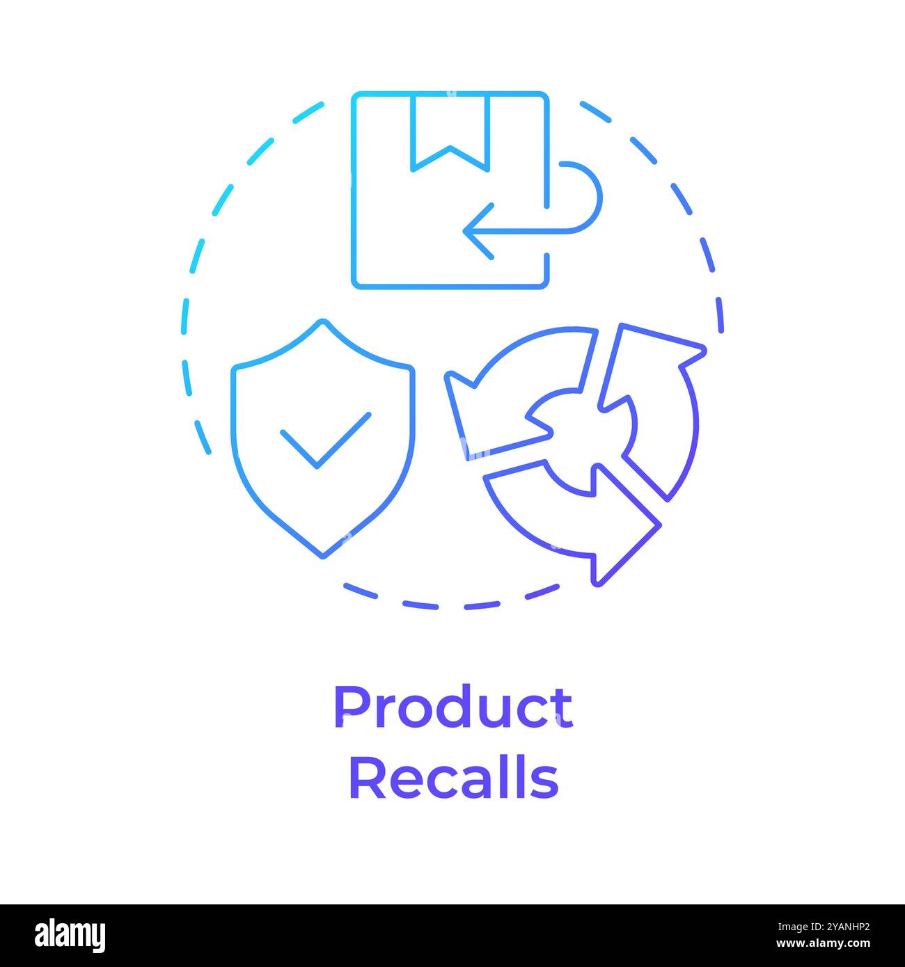 Product recalls blue gradient concept icon Stock Vector Image & Art - Alamy