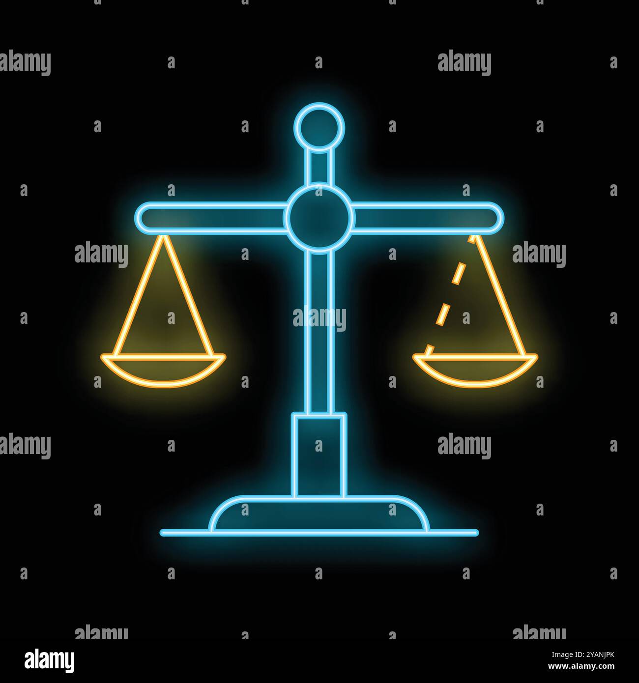 Justice glowing neon sign hi-res stock photography and images - Alamy