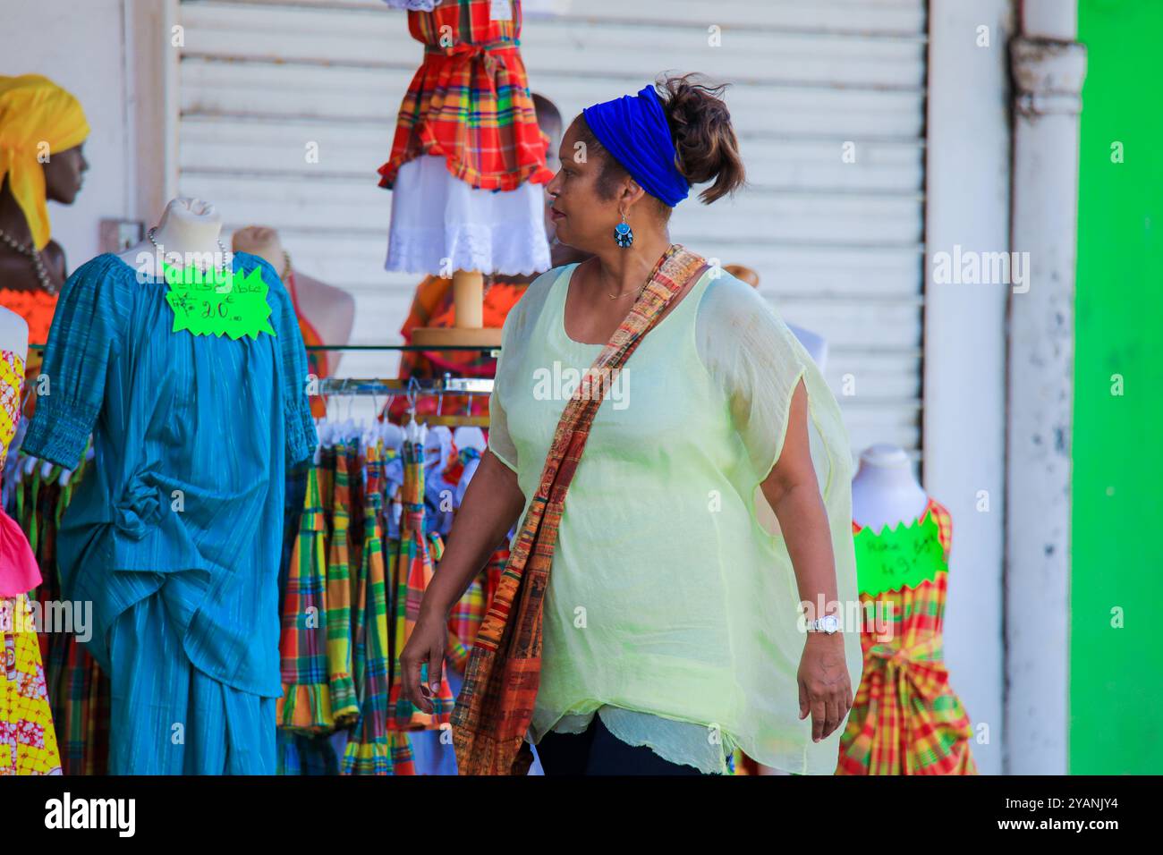Beautiful Creole Women in the traditional dress on the Pointe-a-Pitre ...