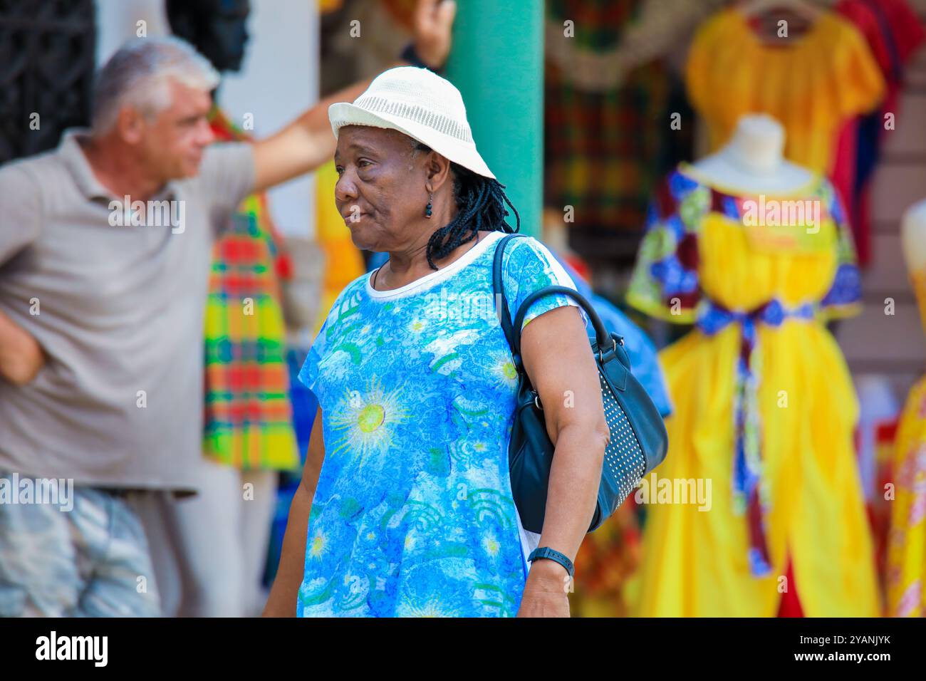 Beautiful Creole Women in the traditional dress on the Pointe-a-Pitre ...