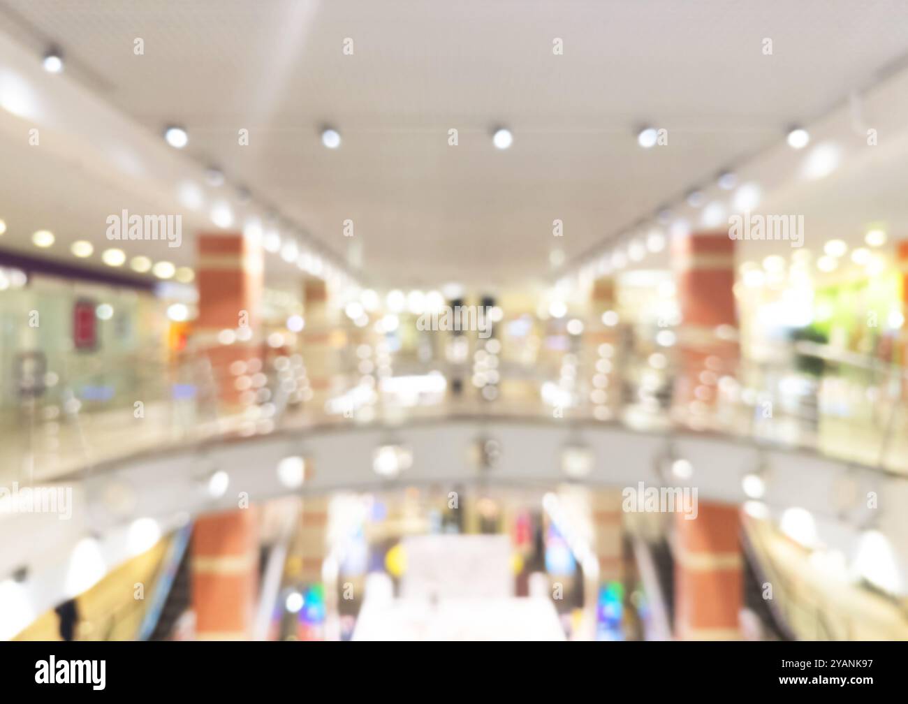 Blurred background of modern luxury department store hall or shopping ...
