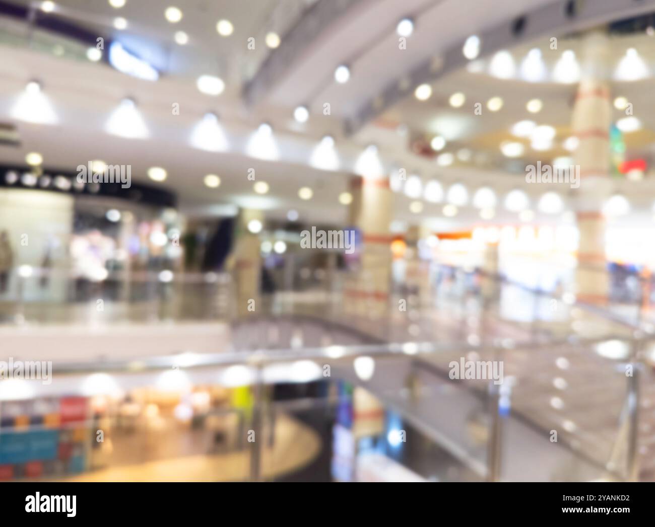 Blurred background of modern luxury department store hall or shopping ...