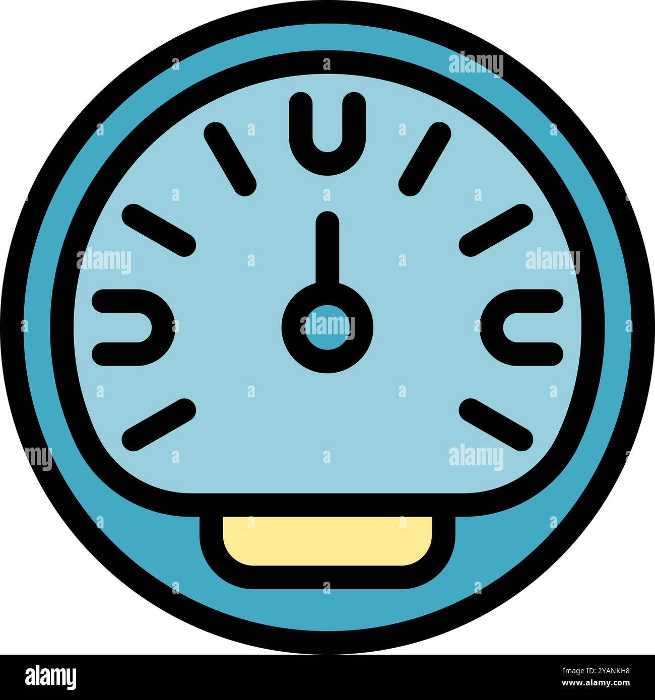 Round speedometer with an arrow pointing optimal speed level ...
