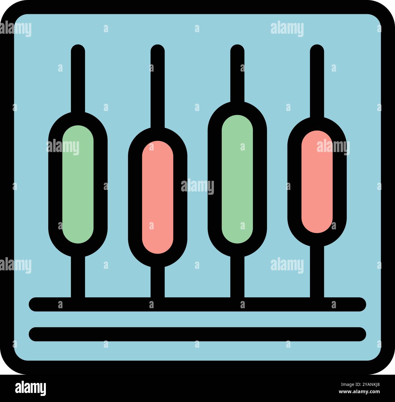 This icon represents an audio control panel with faders for adjusting ...