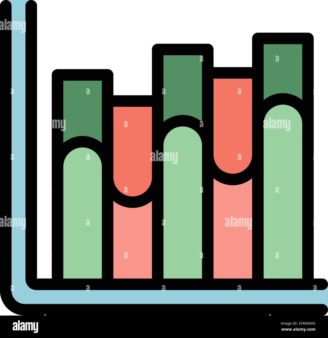 This colorful bar graph is representing market trends and data analysis Stock Vector Image & Art ...