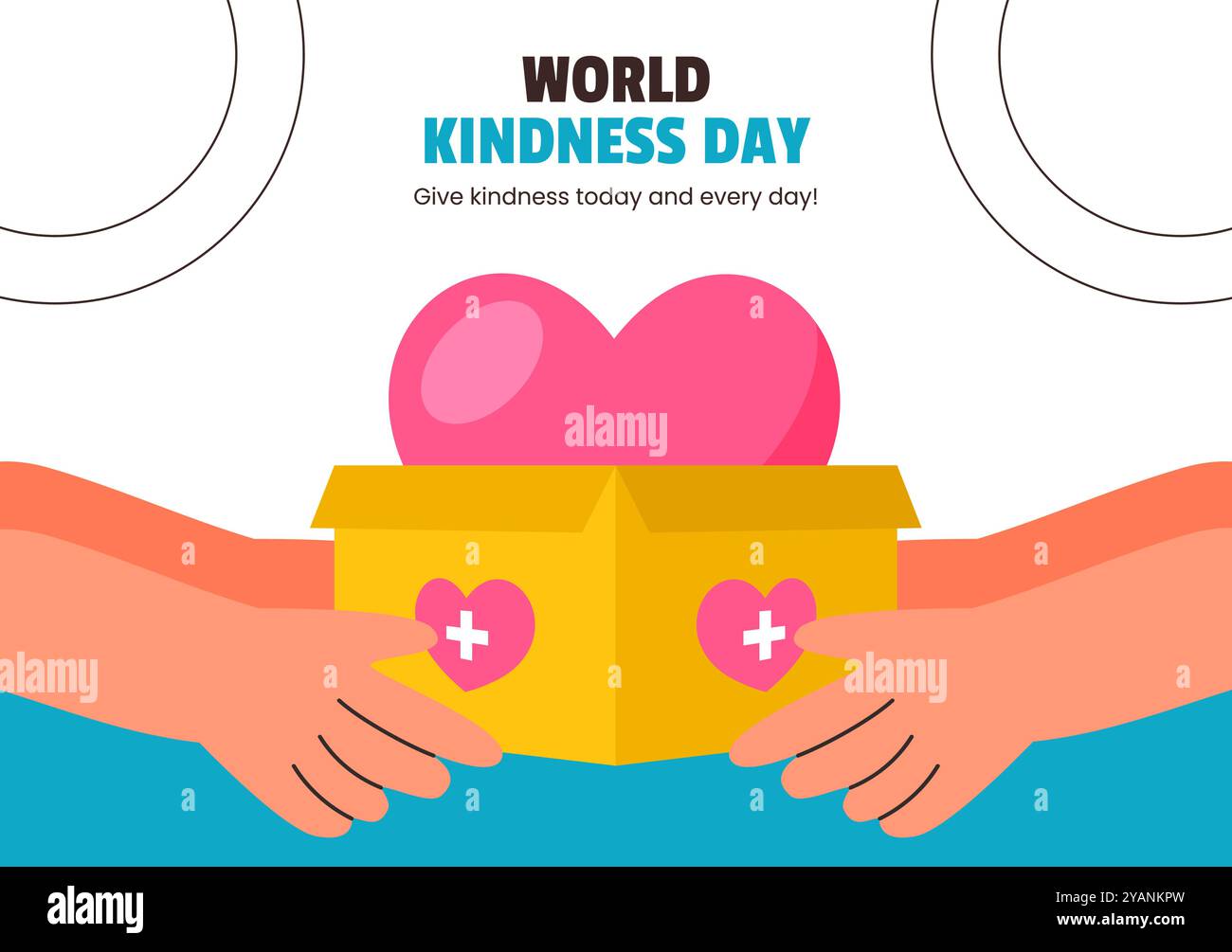 Kindness Day Celebration Templates with a Flat Cartoon Background Stock ...