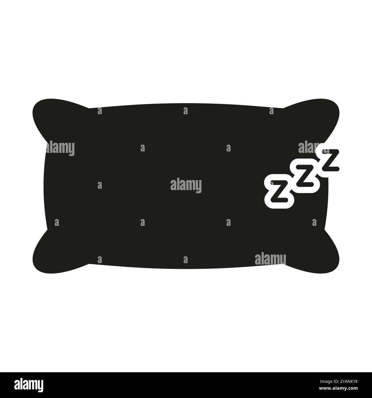 Pillow Silhouette Icon With Zzz Symbol. Sleep And Rest Solid Pictogram. Isolated Vector ...
