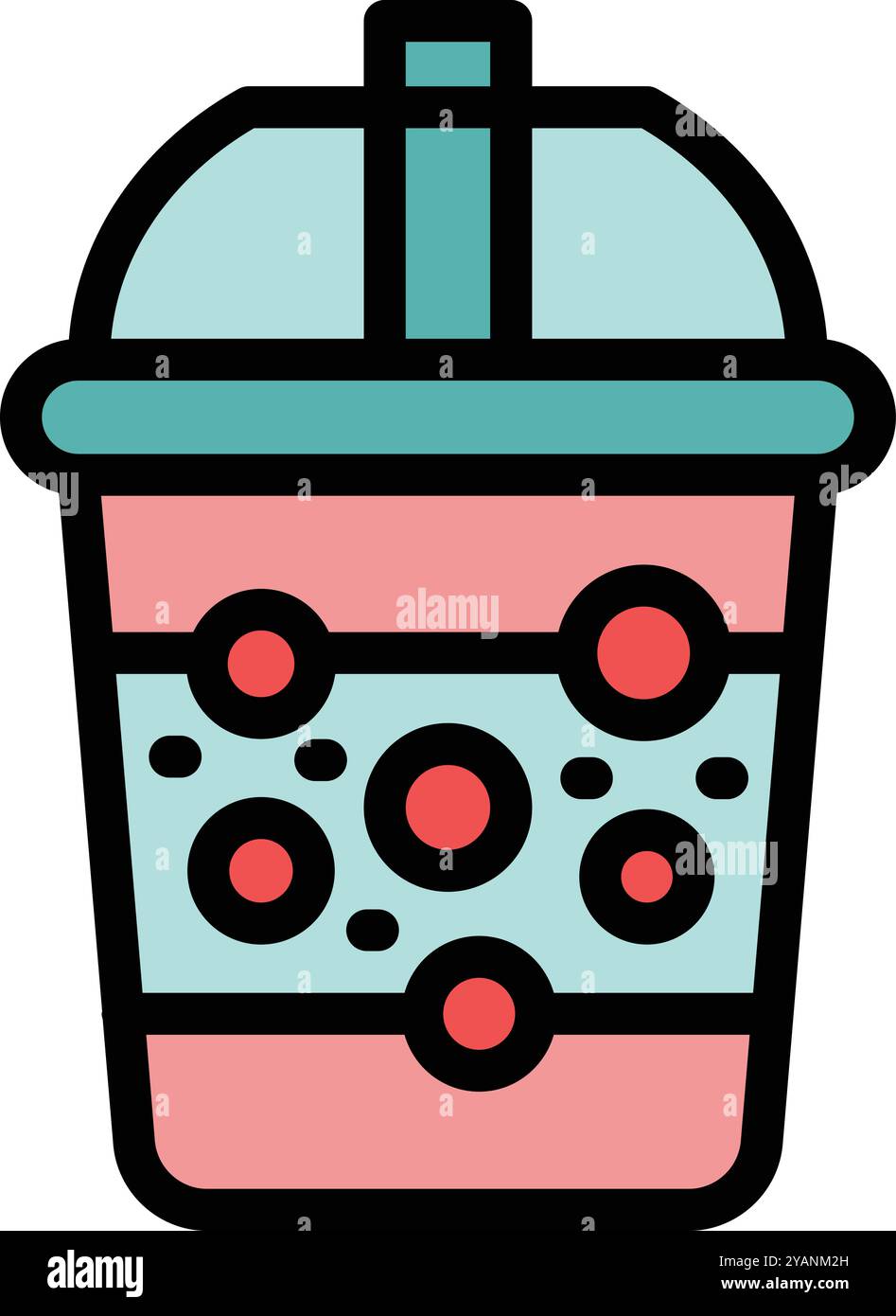 Bubble tea cup with boba balls and straw showing a refreshing summer ...