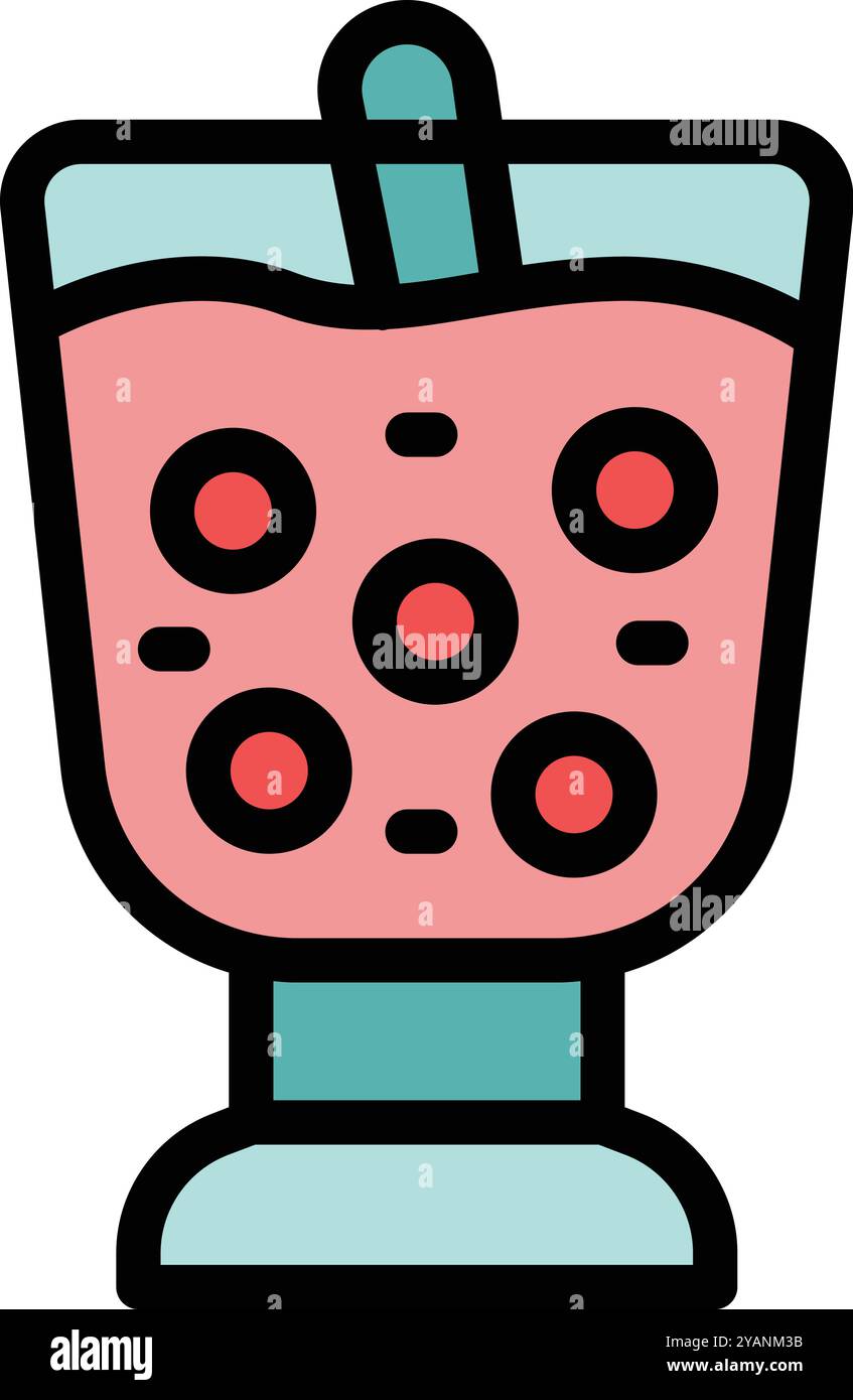 Vector icon of a refreshing boba tea, featuring tapioca pearls and a ...