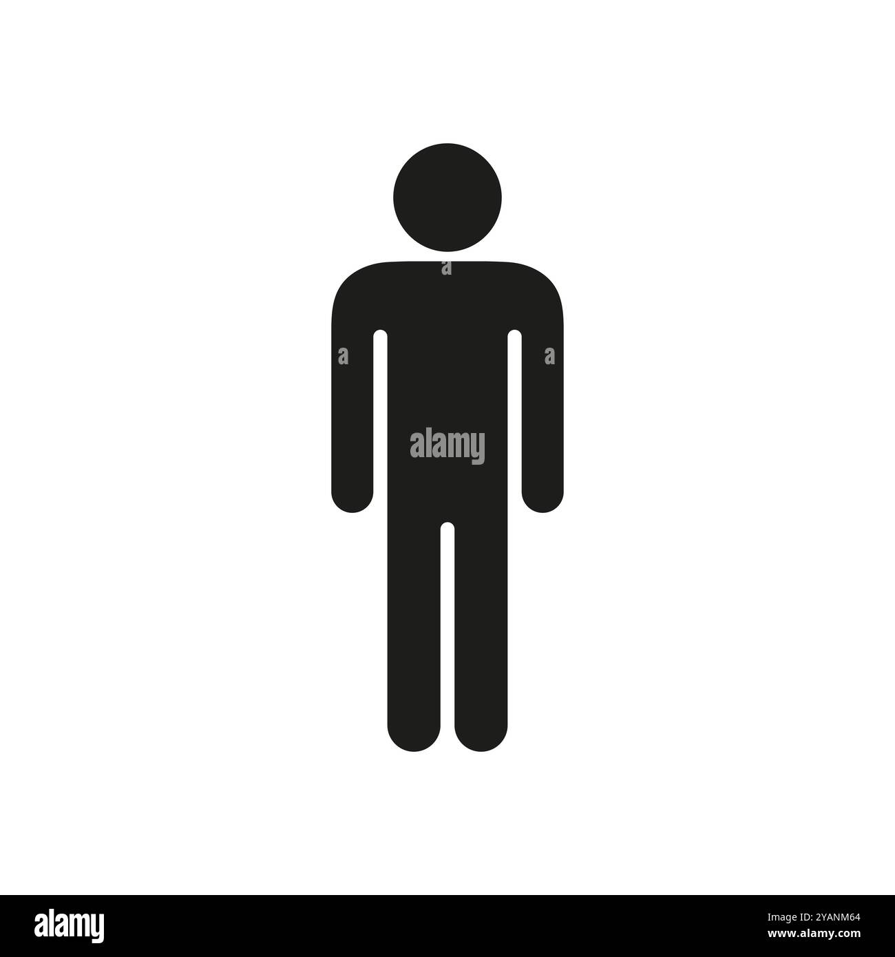 Single Human Figure Silhouette Icon. Person Solid Symbol. Isolated ...