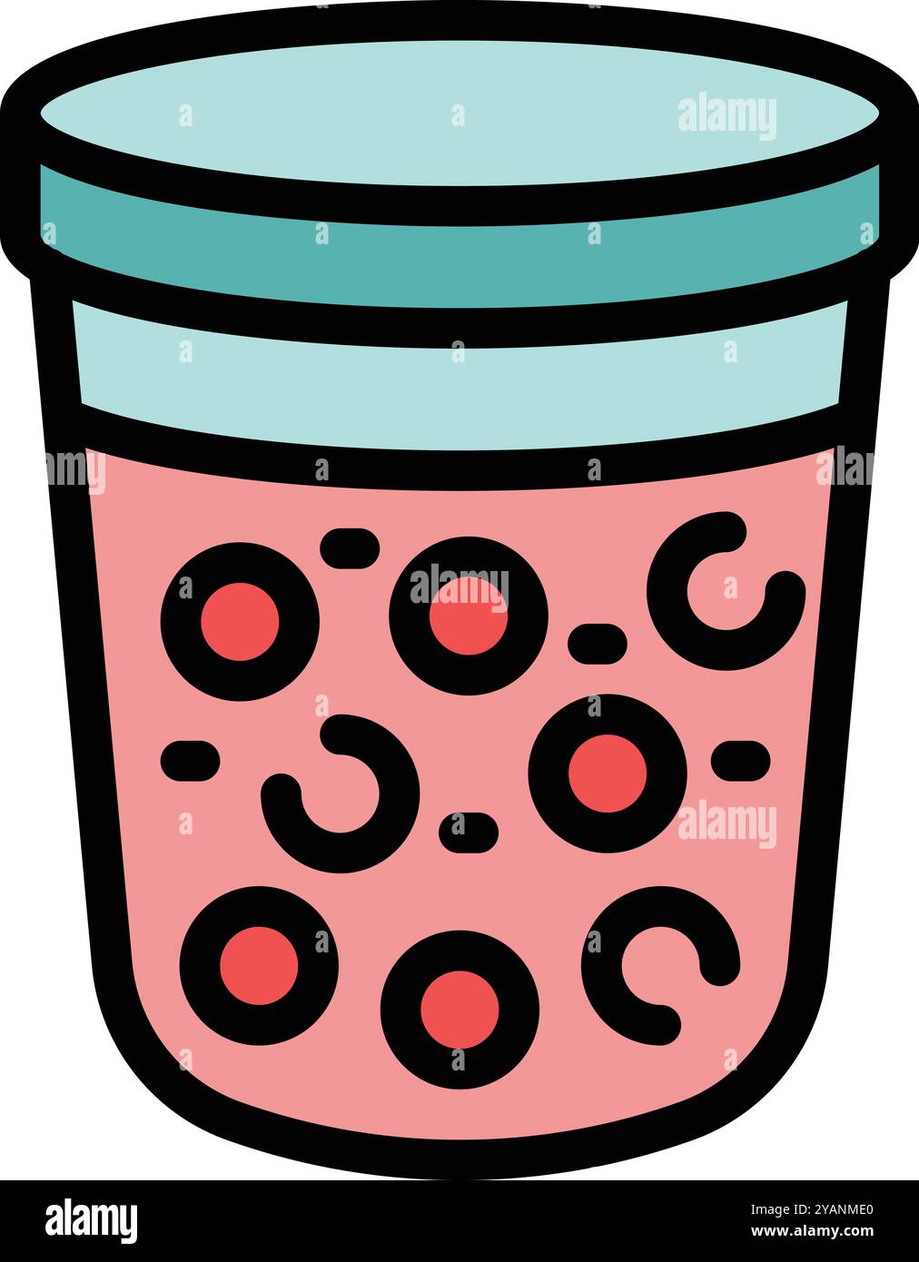 Plastic cup containing a refreshing boba tea beverage with tapioca ...
