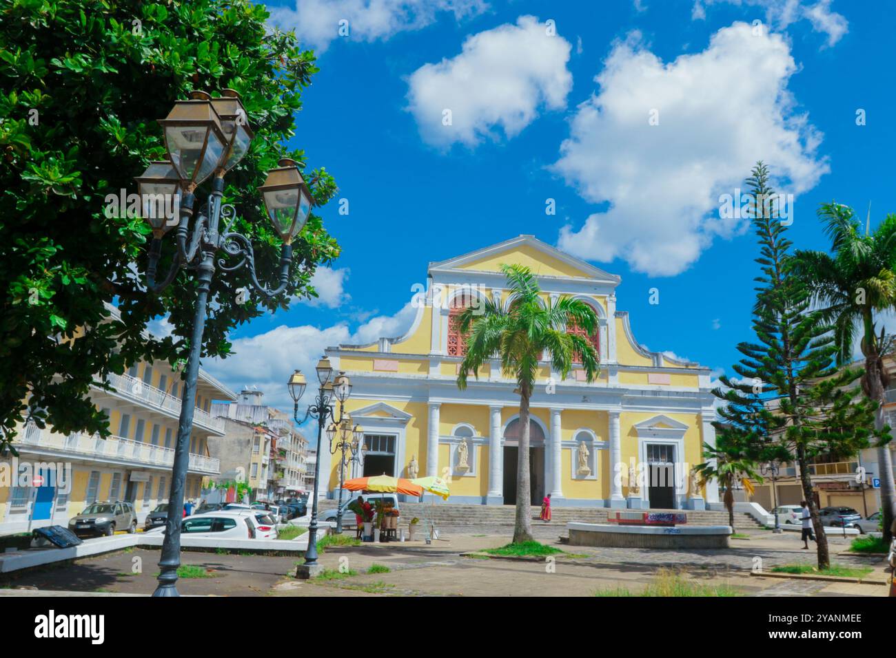 Colonial Yellow Building of the St Peter and Paul Cathedral under the ...