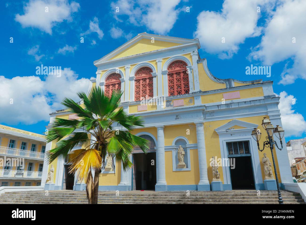 Colonial Yellow Building of the St Peter and Paul Cathedral under the ...