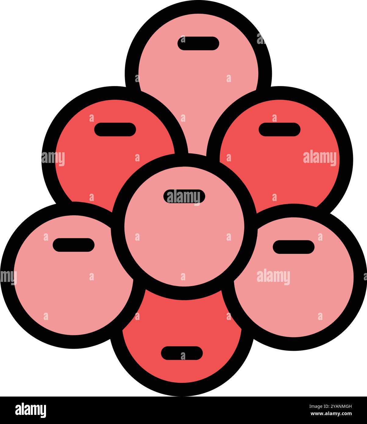 Atomic structure icon representing protons, neutrons, and electrons ...