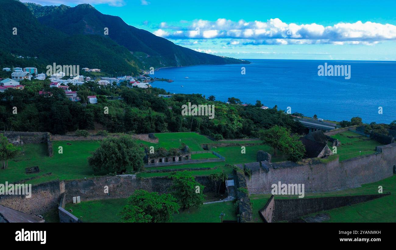 Aerial View to the Fort Delgres in Guadeloupe, Caribbean islands Stock ...