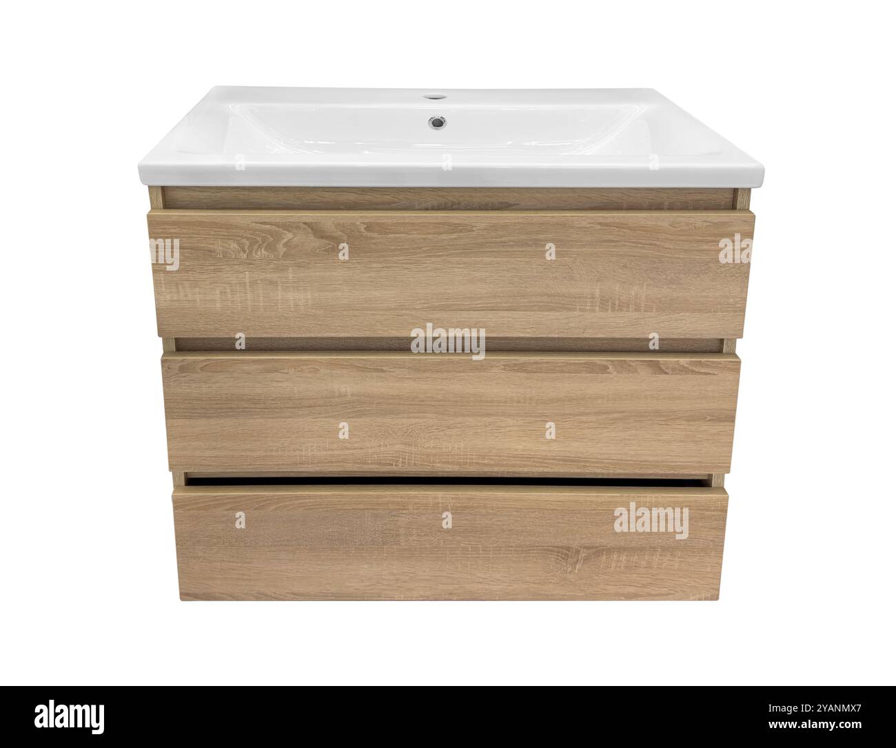 Wooden washbasin cabinets isolated on white background. Wooden storage ...