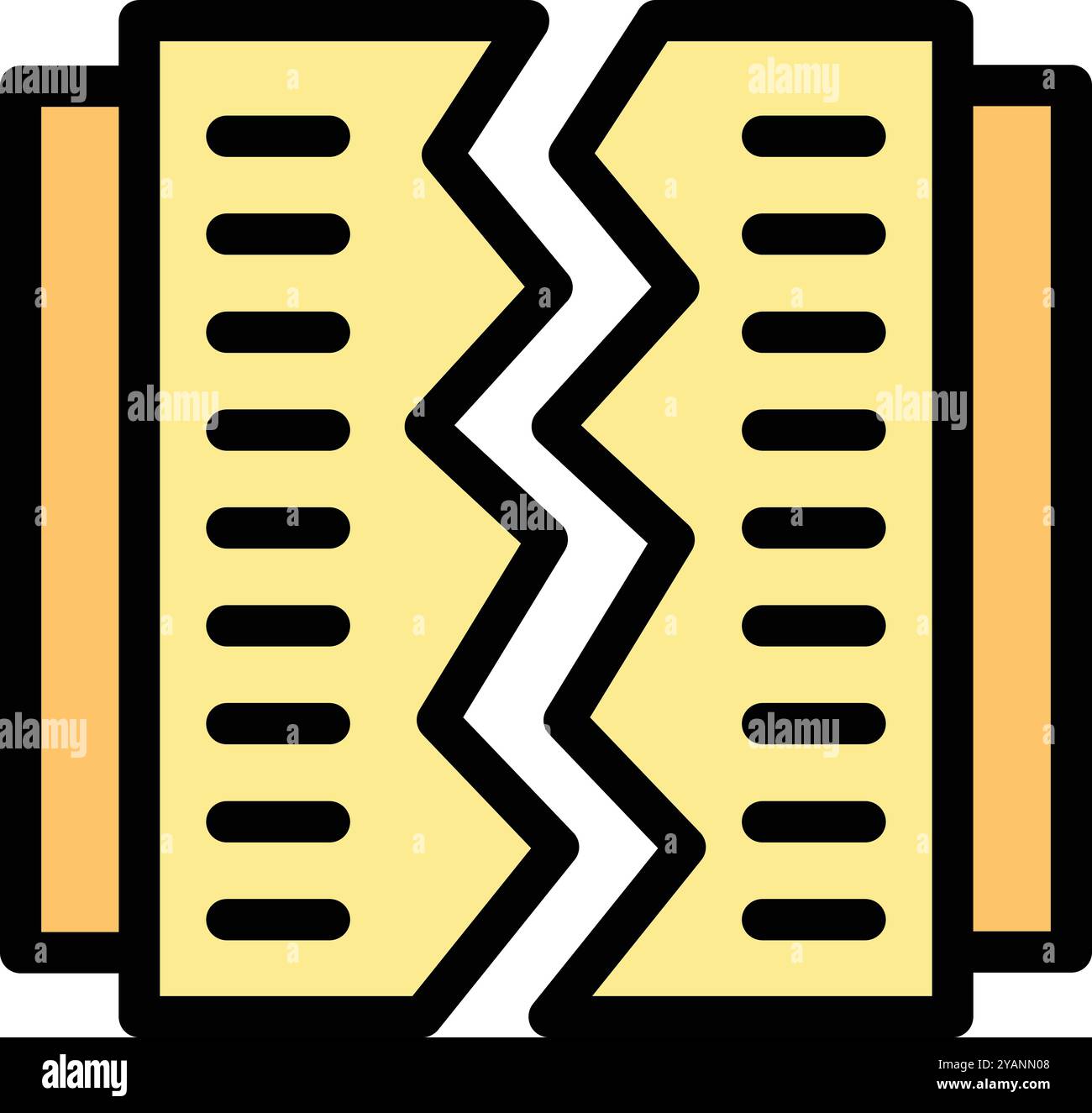 Yellow building facade cracking and breaking apart during earthquake ...