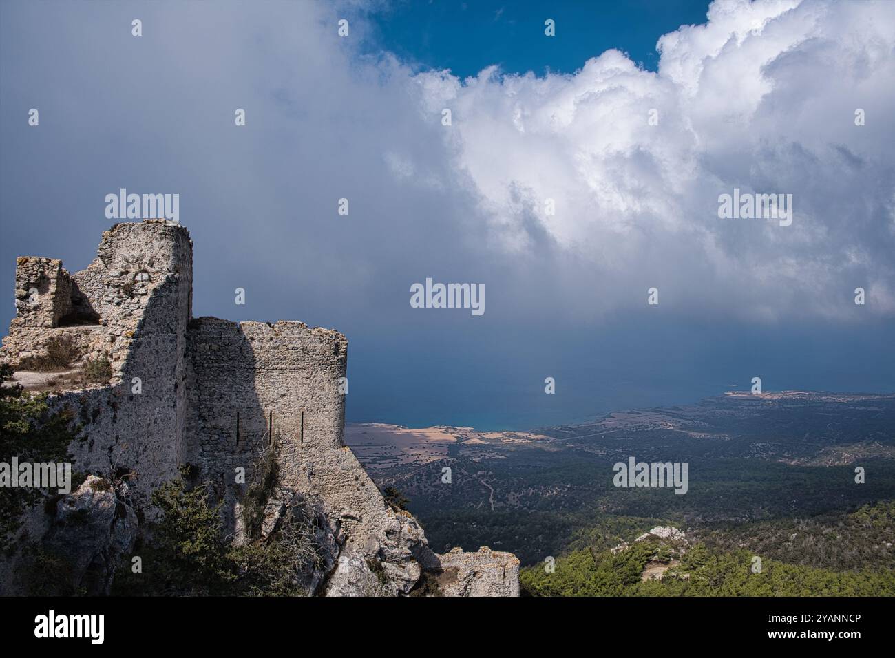 view of the Byzantine Kantara Castle in Northern Cyprus Stock Photo - Alamy