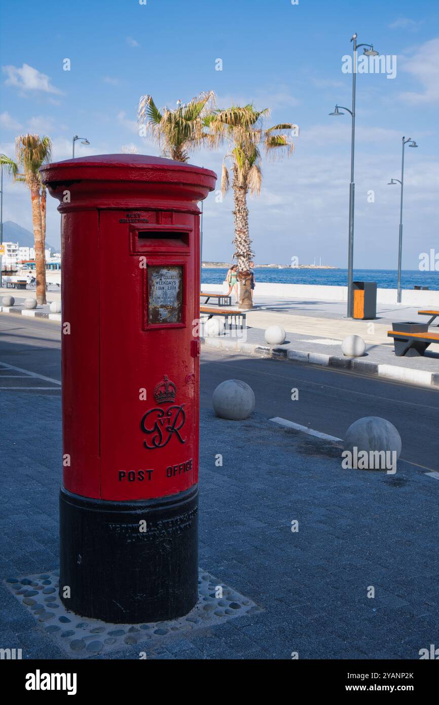 King George VI red post box in Kyrenia, Northern Cyprus Stock Photo - Alamy
