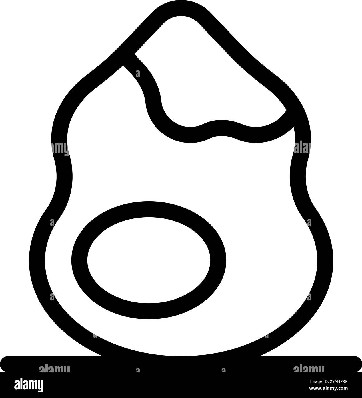 Simple line drawing of a fried egg sunny side up with a runny yolk ...