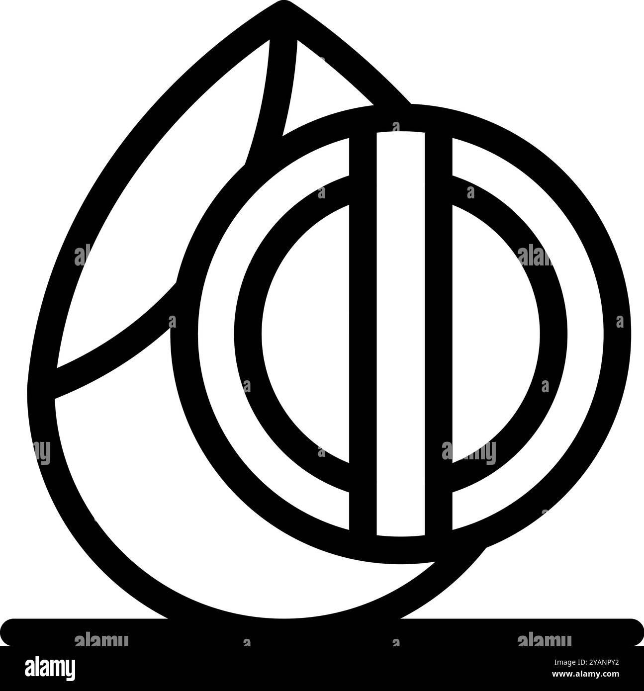 Simple line drawing of a hazelnut icon showing the nut with shell and ...